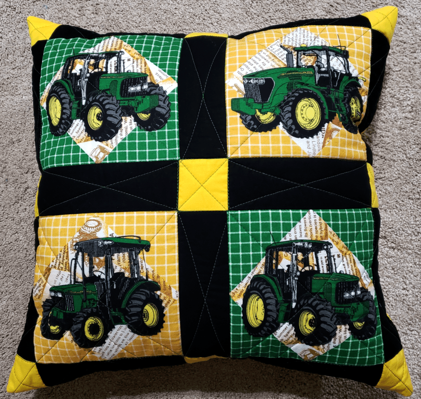 John Deere Custom Baby Quilt & Pillow - Dianne Sews and More