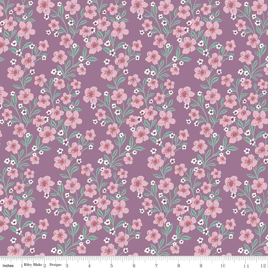 Riley Blake Buds & Butterflies Trailing Bliss Orchid - Dianne Sews and More