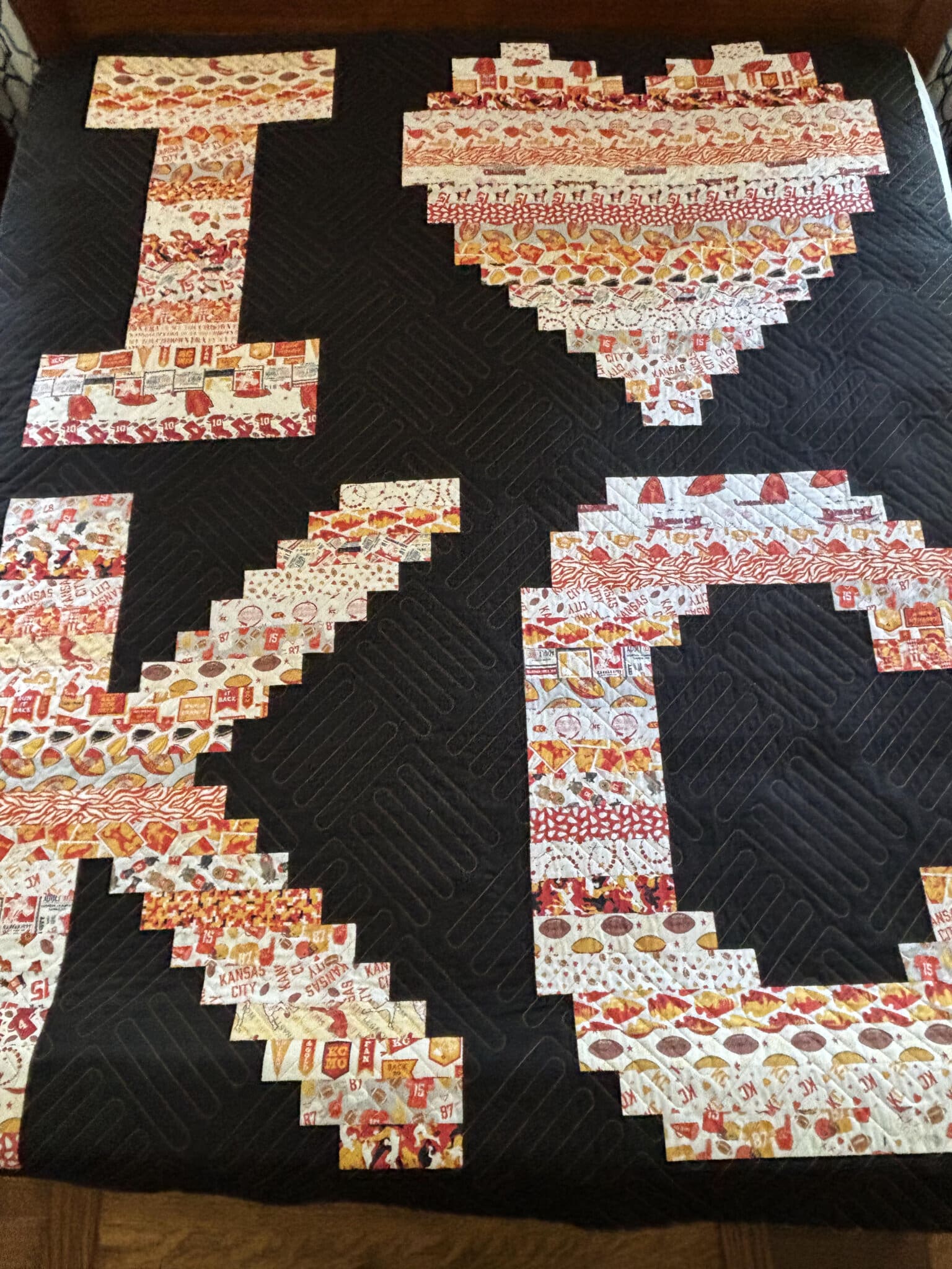 I Love Kansas City Chiefs PRECUT Twin-Size Quilt Kit - Dianne Sews and More