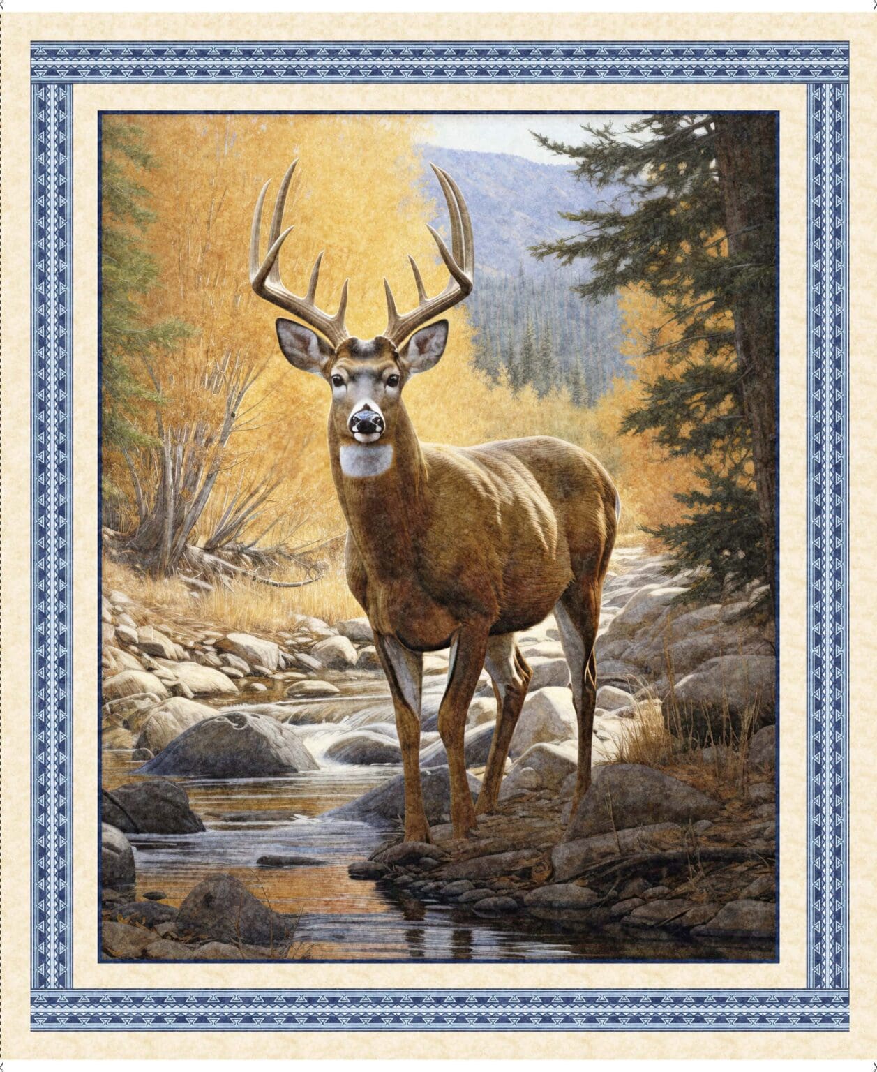 QT Fabrics Buck Wild Deer Panel Multi - Dianne Sews and More