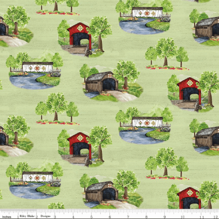 Riley Blake Covered Bridges in Spring Main #CD15820-GREEN - Dianne Sews ...